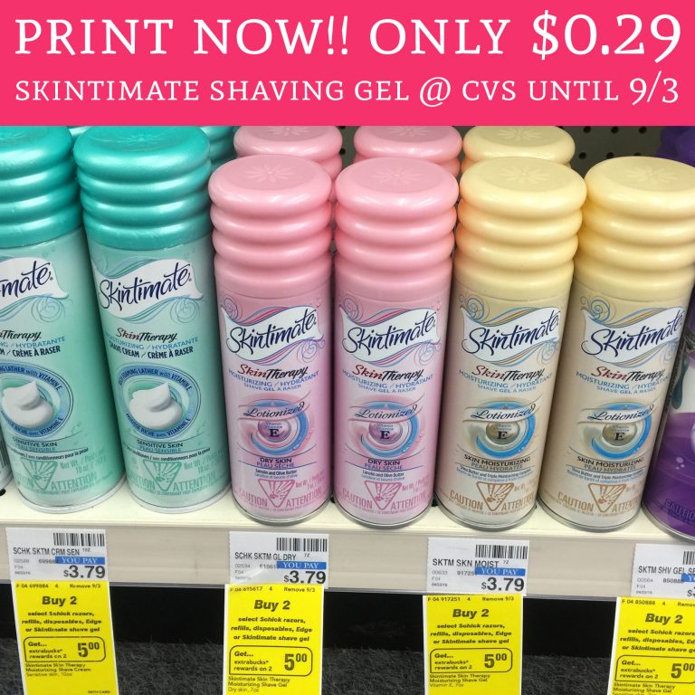 Print Now!! Only $0.29 Skintimate Shaving Gel @ CVS until 9/3!! - Deal ...