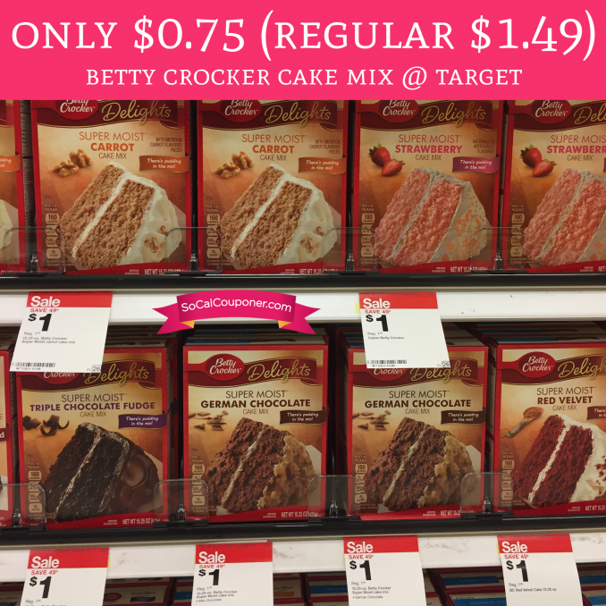 Only $0.75 (Regular $1.49) Betty Crocker Cake Mix @ Target Until 11/26 ...