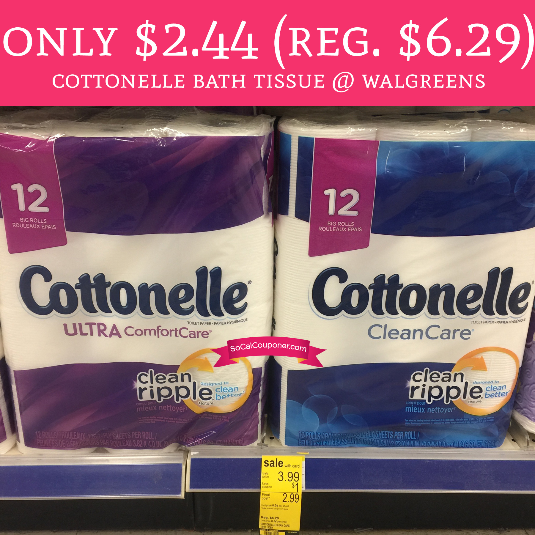 Only $2.44 (Regular $6.29) Cottonelle Bath Tissue @ Walgreen Until 12/ ...