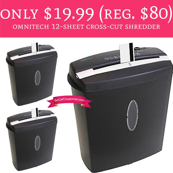 Only $19.99 (Regular $80) Omnitech 12-Sheet Cross-Cut Shredder - Deal ...