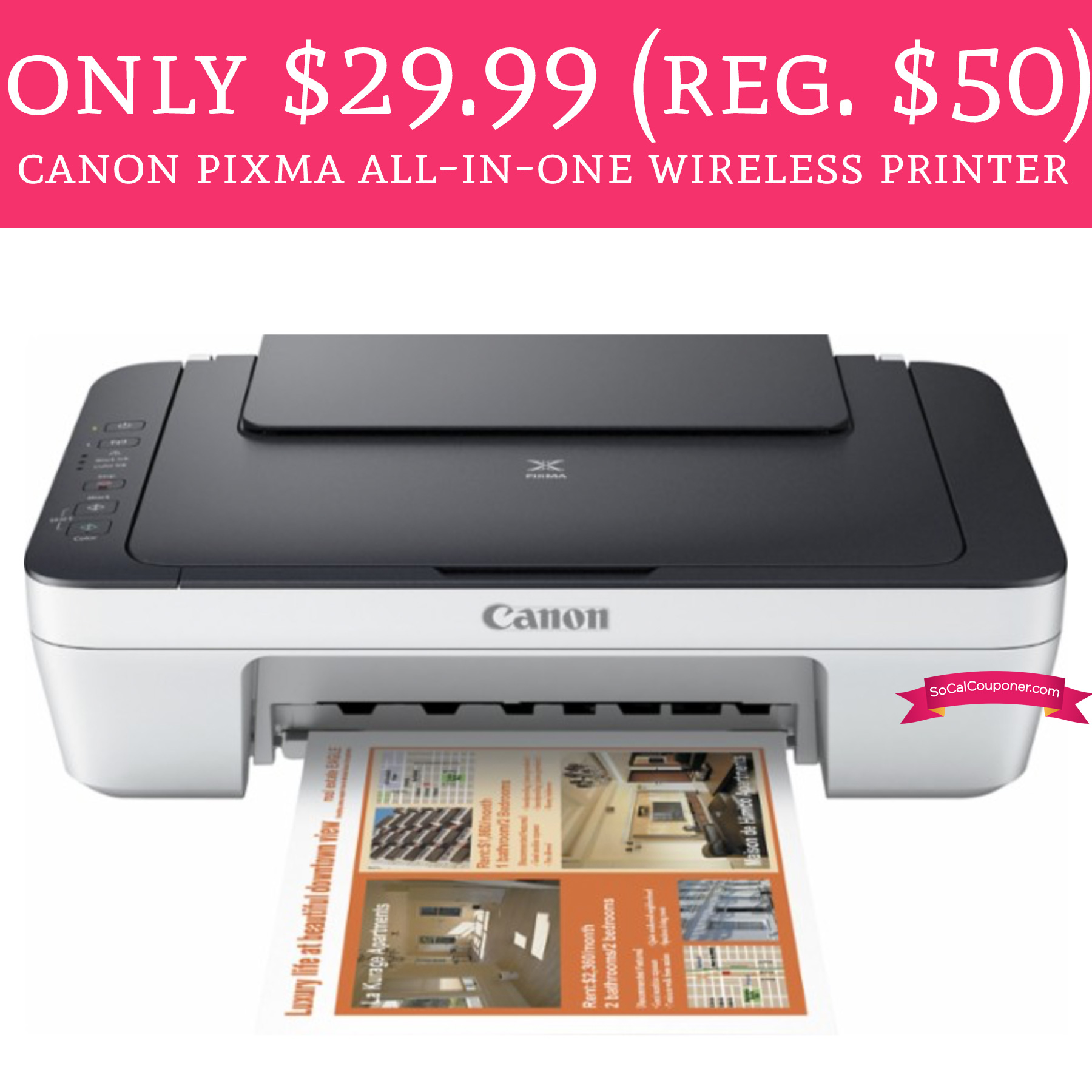 Only $29.99 (Regular $50) Canon Pixma All-In-One Wireless Printer ...
