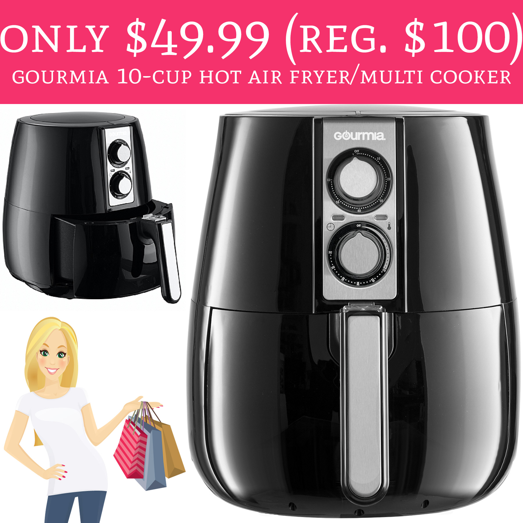 Only $49.99 (Regular $100) Gourmet 10-Cup Hot Airy Fryer/Multi Cooker ...
