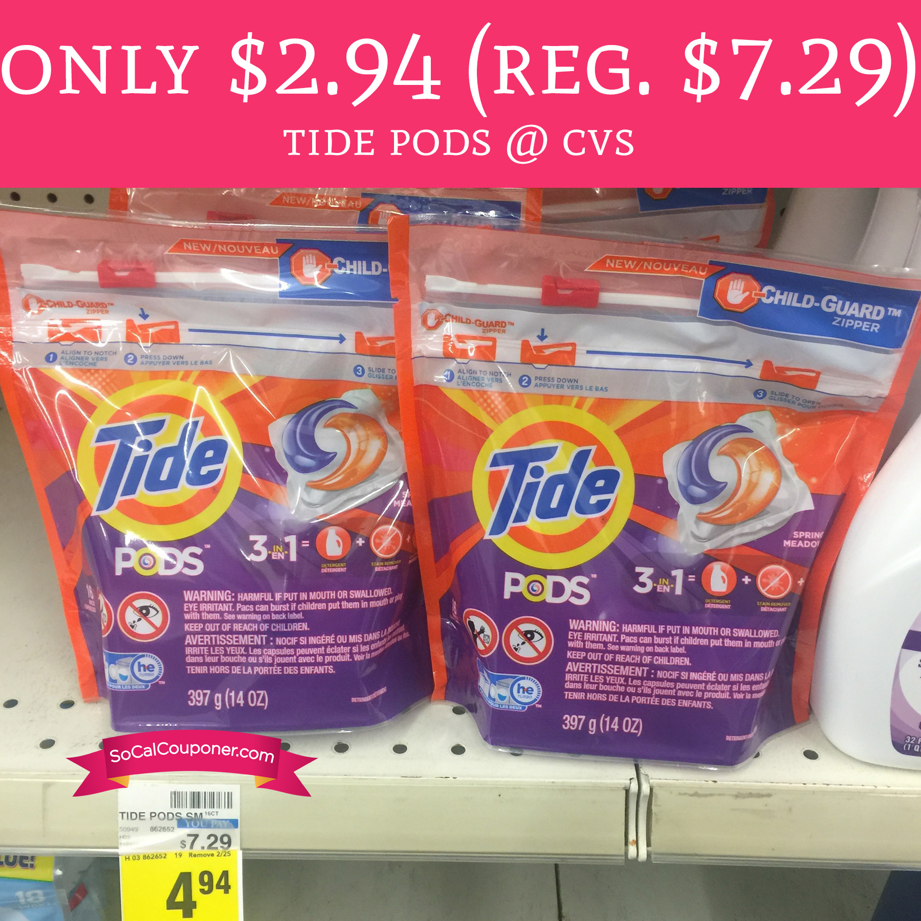 Only $2.94 (Regular $7.29) Tide Pods 16 Count @ CVS - Deal Hunting Babe