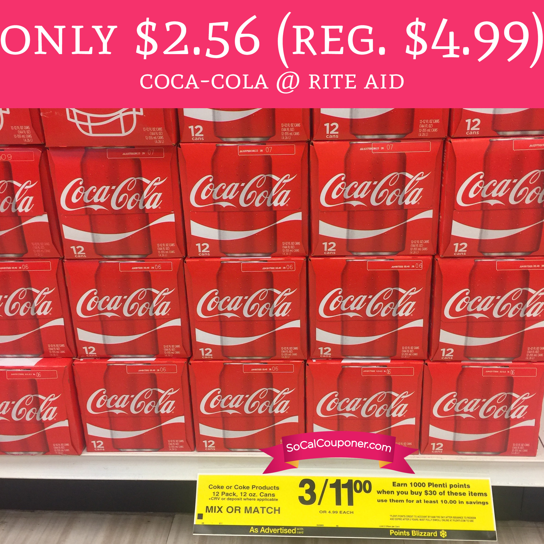 Only $2.56 (Regular $4.99) Coca-Cola 12 Packs @ Rite Aid - Deal Hunting ...