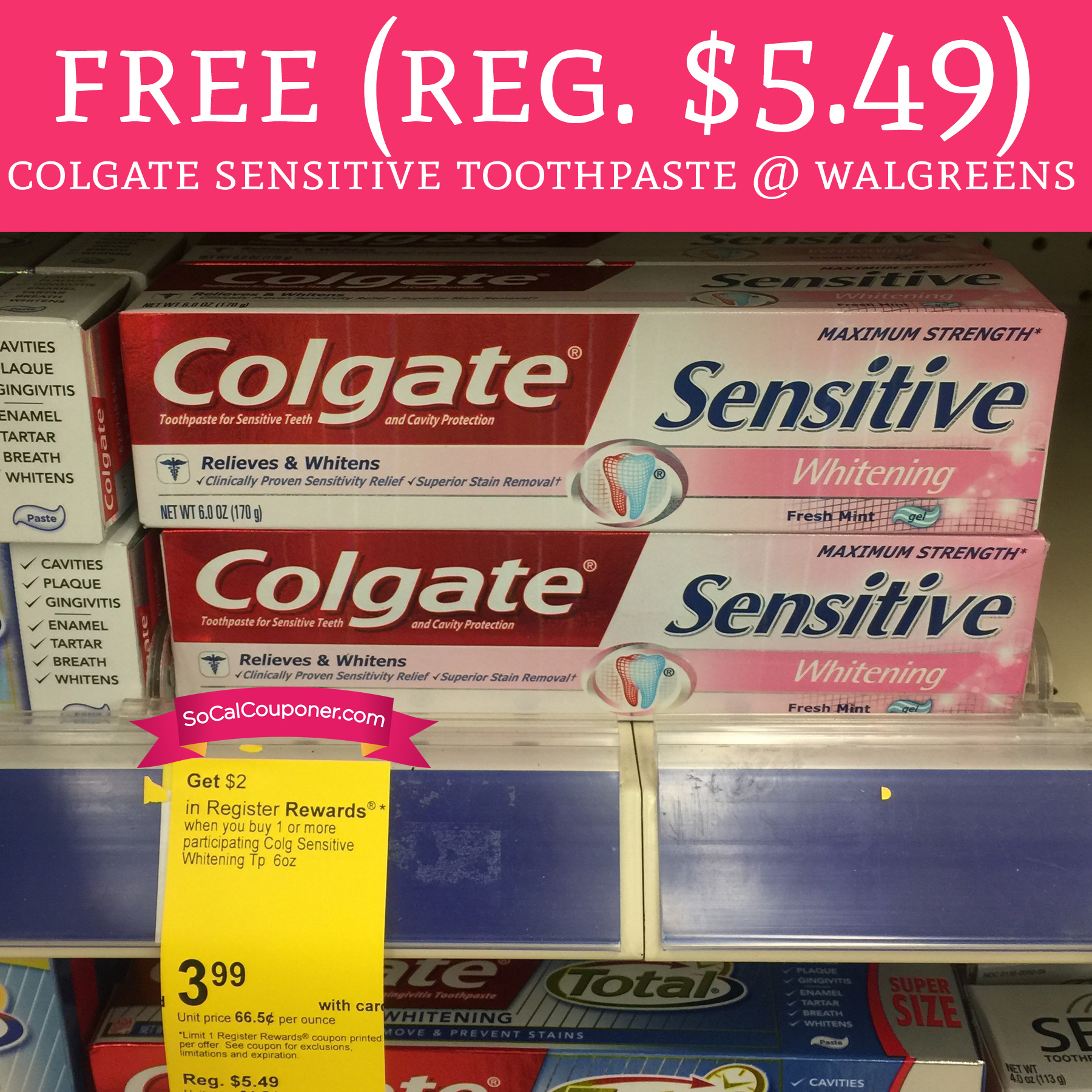 FREE (Regular $5.49) Colgate Sensitive Toothpaste @ Walgreens - Deal ...