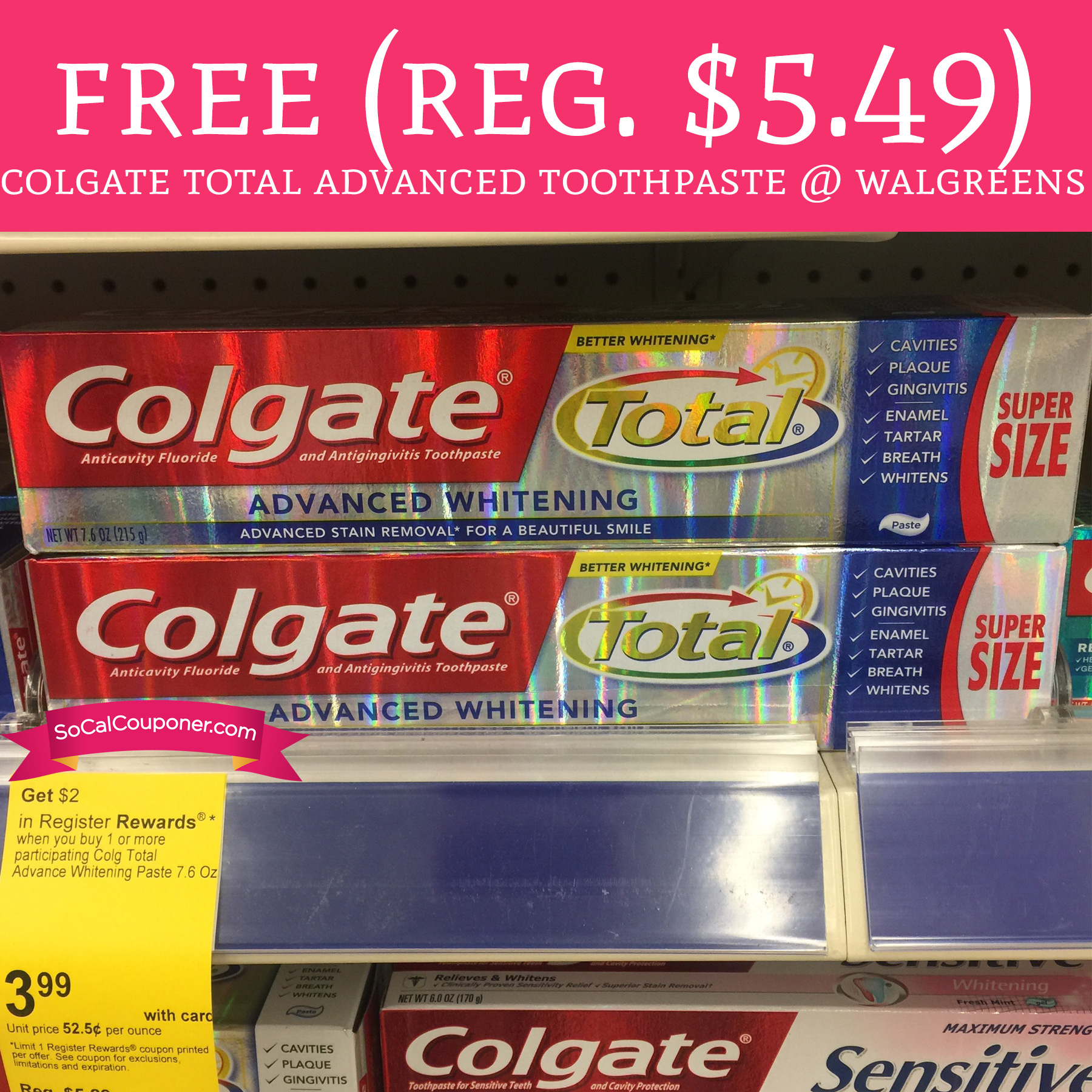 Only $0.99 (Regular $5.29) Colgate Total Advanced Toothpaste ...